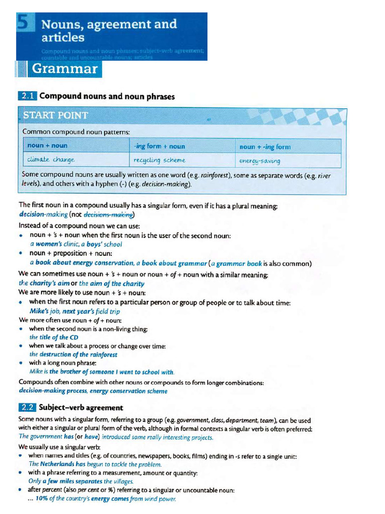 5 Nouns, Agreement and Articles | PDF