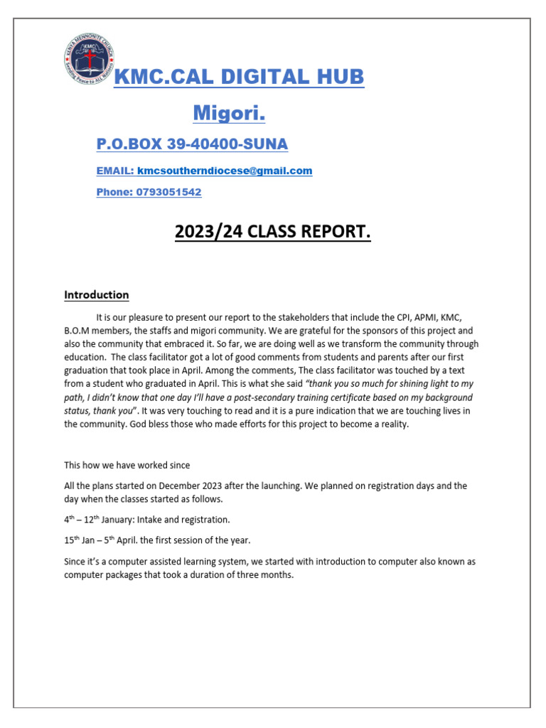 KMC - Cal - Class Report. | PDF | Career & Growth | Social Science