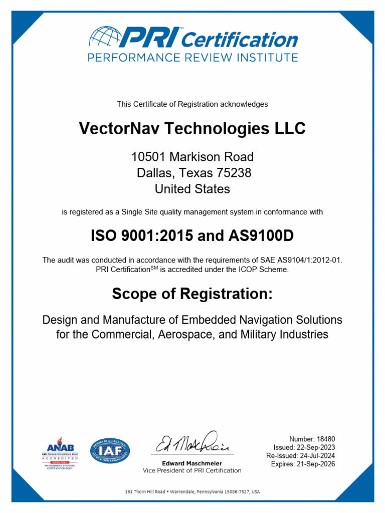 VectorNav Technologies LLC 19 Sep 2023 | PDF