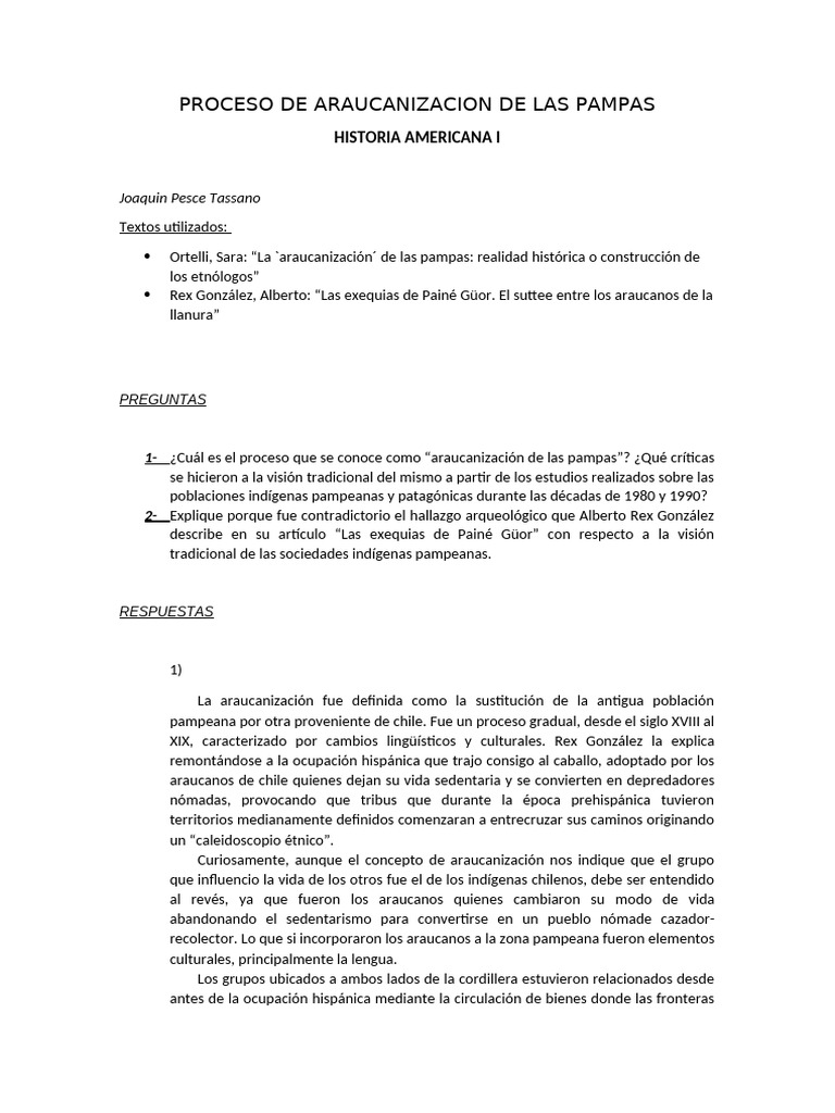 Proceso de Araucanizacion de Las Pampas | PDF | Sociedad | Nómada