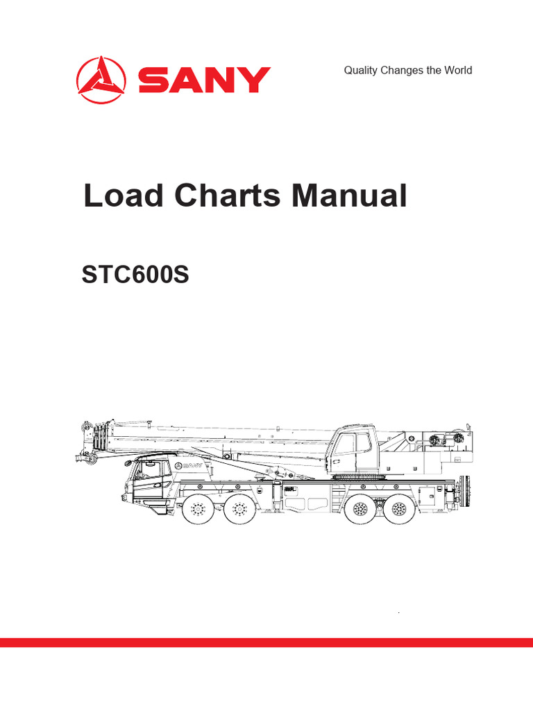 STC600S Crane Load Charts Manual | PDF | Crane (Machine) | Mechanical ...