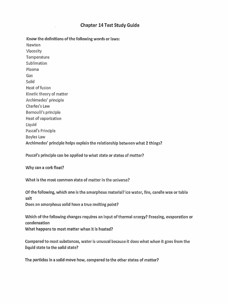 Chapter 14 Study Guide - 1 | PDF