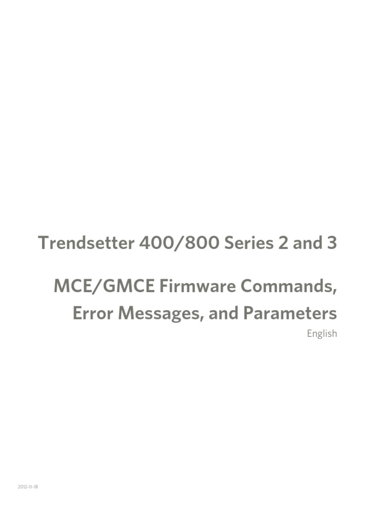 Dokumen - Tips Trendsetter 400800 Series 2 and 3 Mcegmce Firmware Contents 1 Commands | PDF ...