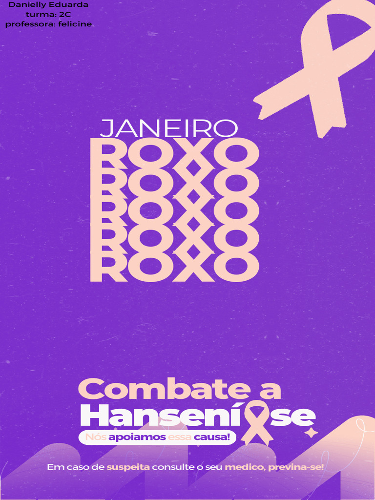 Story para Instagram Janeiro Roxo Hanseníase Delicado Roxo Coral Claro e Branco | PDF | Lepra ...