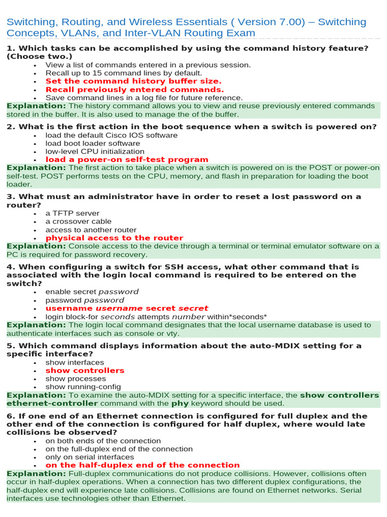 Bank Question Check Answer | PDF | Network Switch | Network Architecture