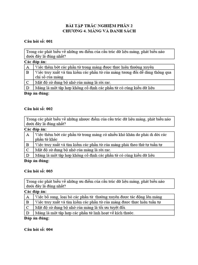 BTTN - Chuong4 - Mang Va DS | PDF