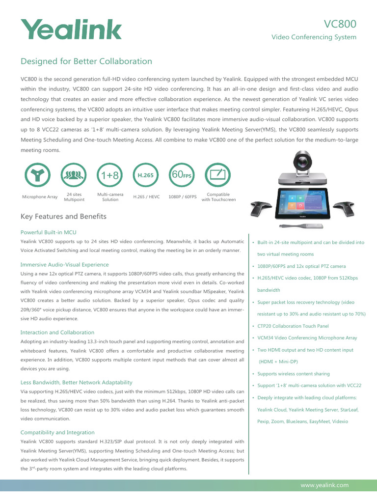 Yealink | PDF | Videotelephony | Hdmi