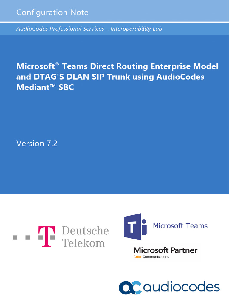 SBC For Dtag Sip Trunk | PDF | Session Initiation Protocol | Public Key ...