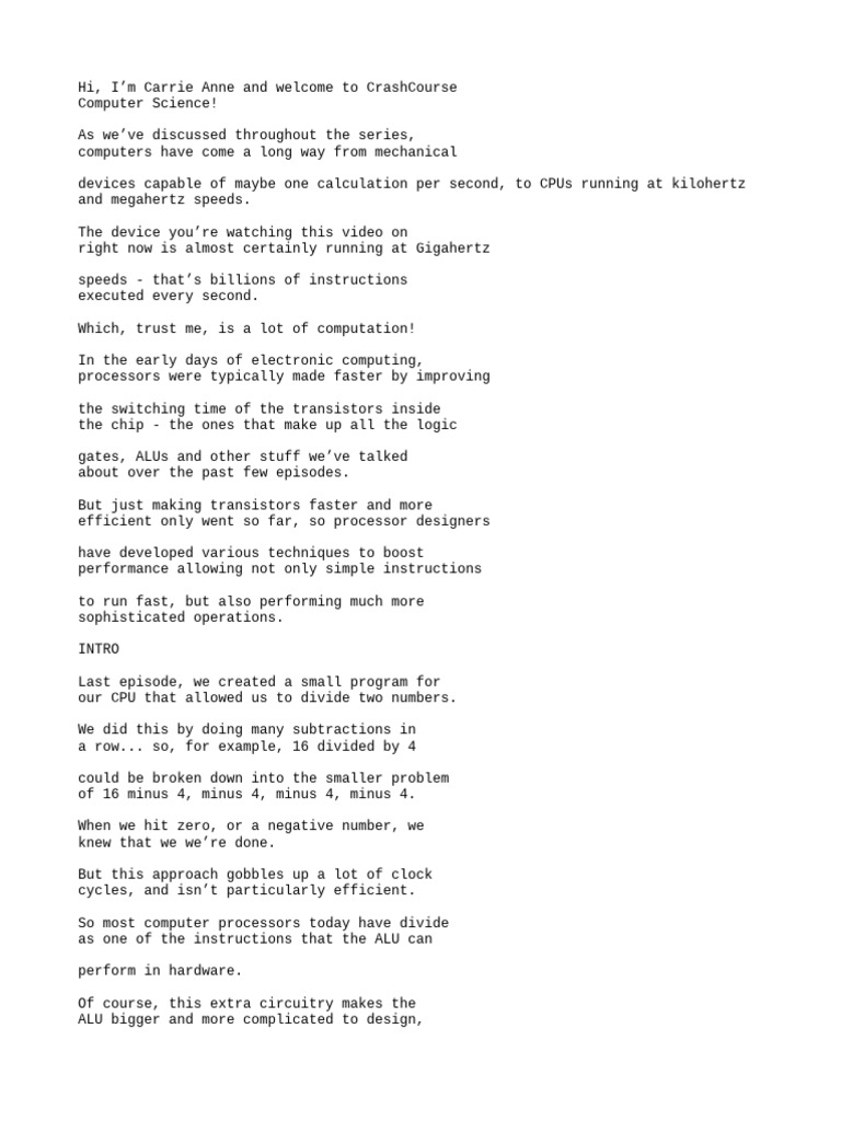 Computer Science Basics: CPU Evolution | PDF | Central Processing Unit ...