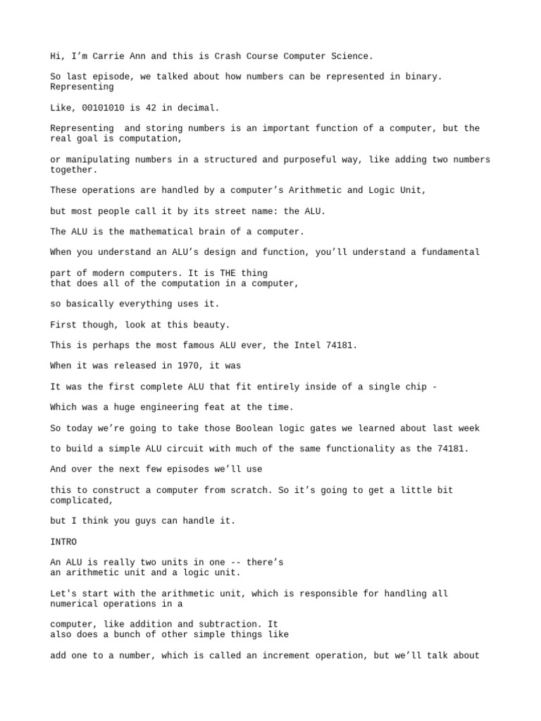 (English) How Computers Calculate - The ALU - Crash Course Computer ...