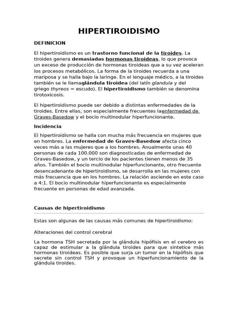 HIPERTIROIDISMO | PDF | Hipertiroidismo | Tiroides