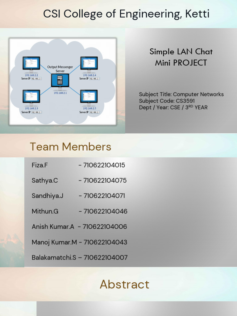 Computer Networks - mini project | PDF | Network Socket | Computer Network