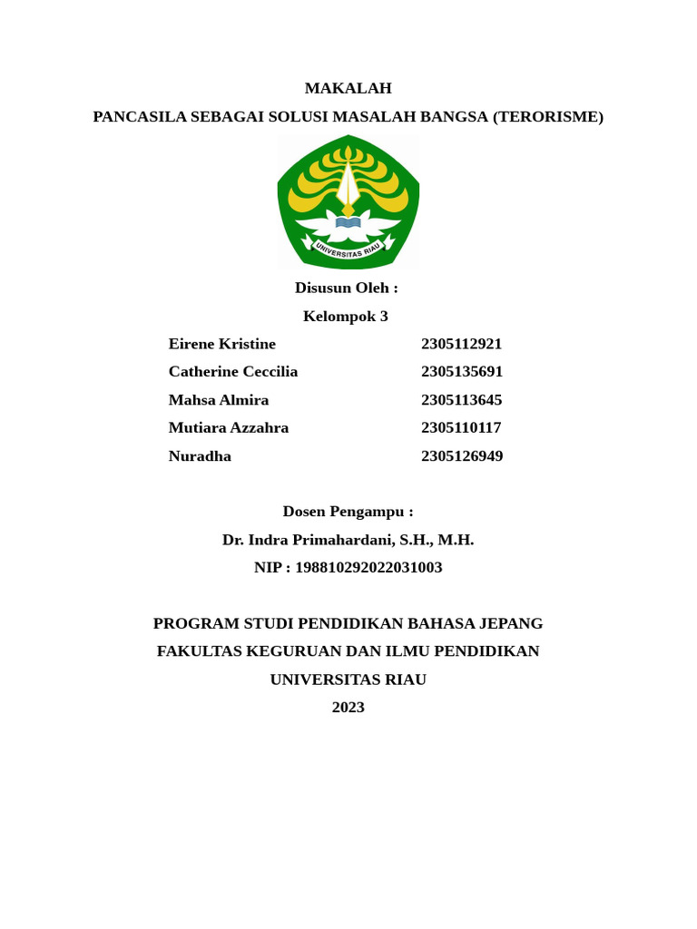 Makalah Pancasila | PDF | Ilmu Sosial | Sains & Matematika