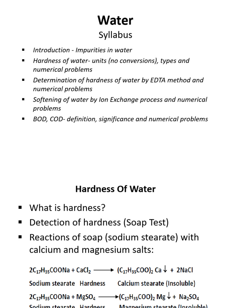 Water Lecture | PDF | Ion Exchange | Sewage