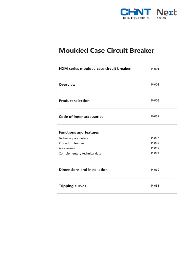 DatosTecnicos_BreakerCajaMoldeadaNXM125S-2080 | PDF | Insulator (Electricity) | Alternating Current