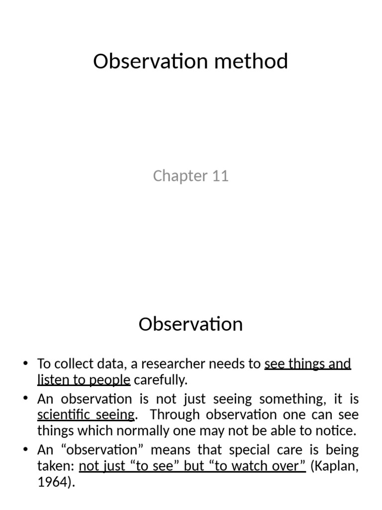 Observation Method 11 | PDF | Observation | Data