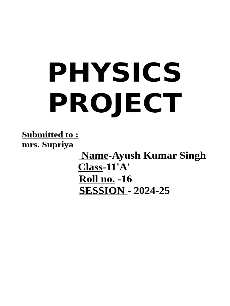 Phy Project | PDF