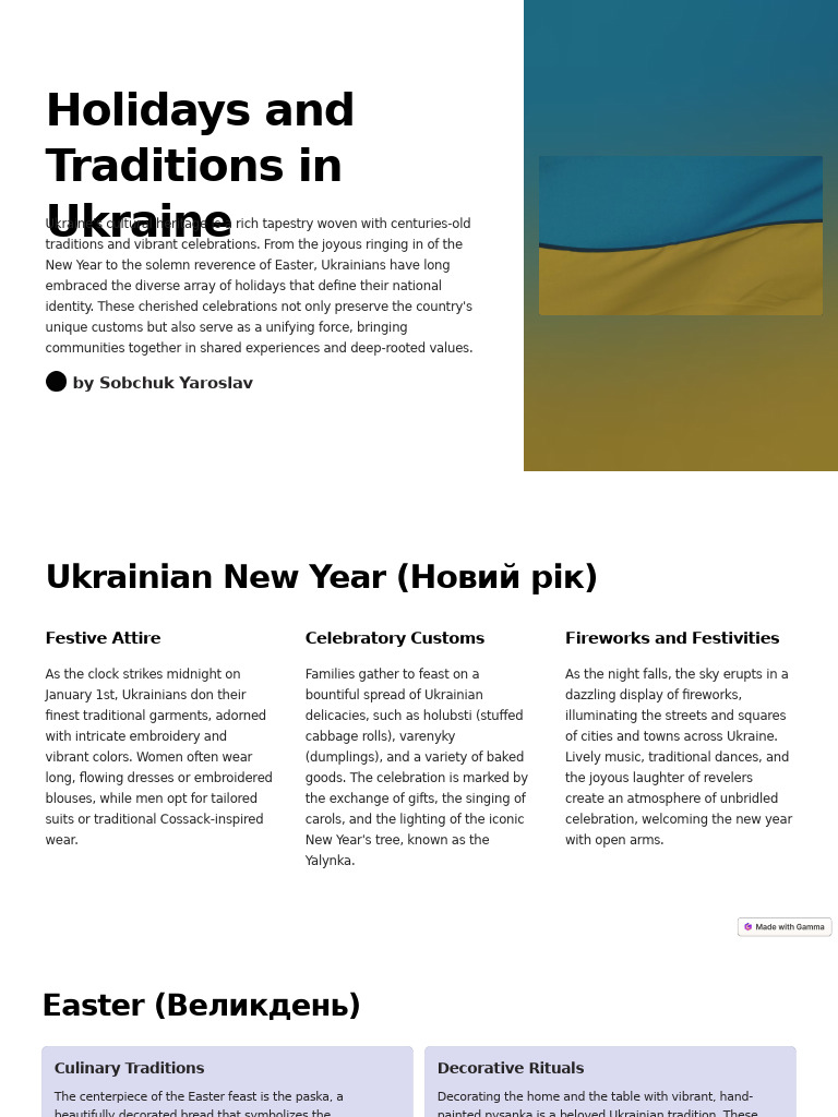 Ukrainian Holidays and Traditions | PDF