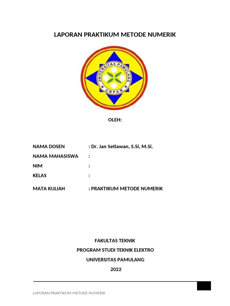 Laporan Praktikum Metode Numerik | PDF | Bisnis | Teknologi & Rekayasa