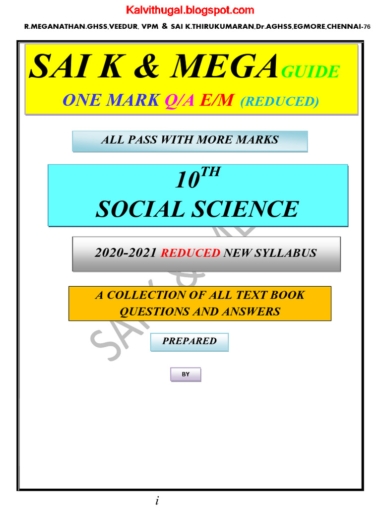 Kalvithugal - 10SS RE-ONE SAI K&MEGA EM GUIDE | PDF | Taxes | Gross Domestic Product