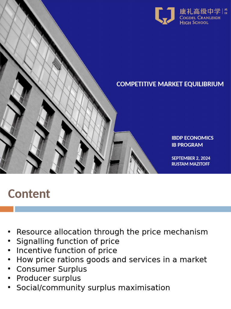 IB Competitive Market Equilibrium | PDF | Economic Surplus | Economic ...