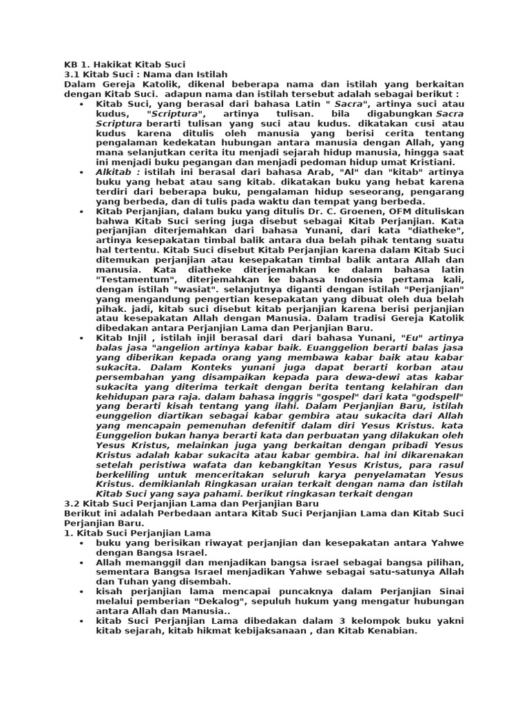 Resume KItab Suci (1) | PDF