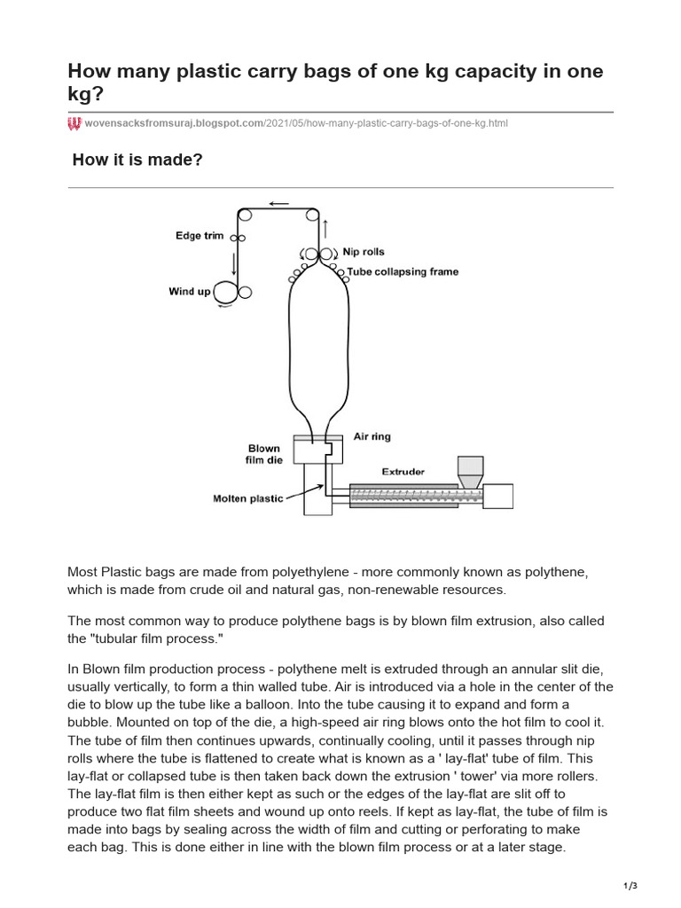 How Many Plastic Carry Bags of 01 KG Capacity | PDF | Polyethylene ...
