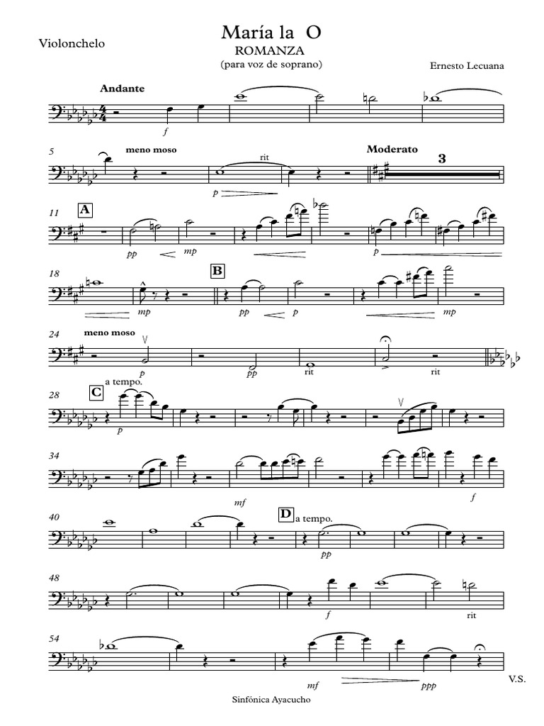 María La O ROMANZA en GB - Violonchelo | PDF