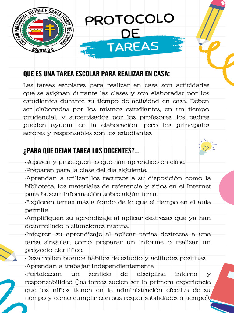 Protocolo de Tareas | PDF | Enseñando | Cognición