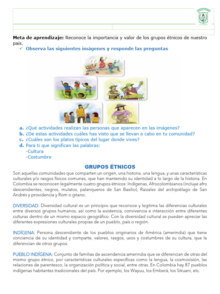 GRUPOS ETNICOS 3° LLLLL | PDF | Etnicidad | Pueblos Indígenas de las Américas