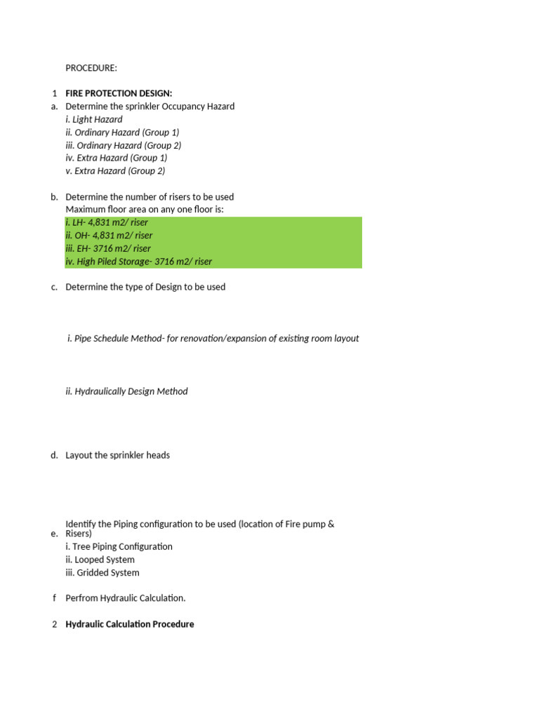 Fire Sprinkler Hydraulic Calculation Guide | PDF | Fire Sprinkler ...