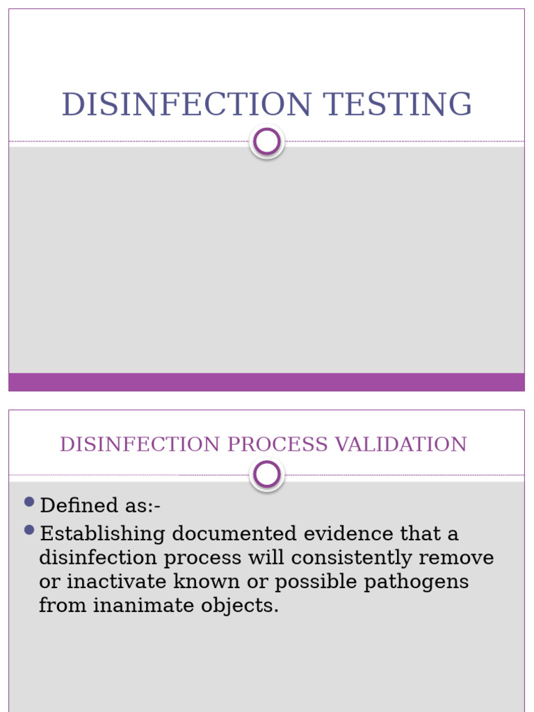 Disinfection Testing Guide | PDF | Disinfectant | Growth Medium
