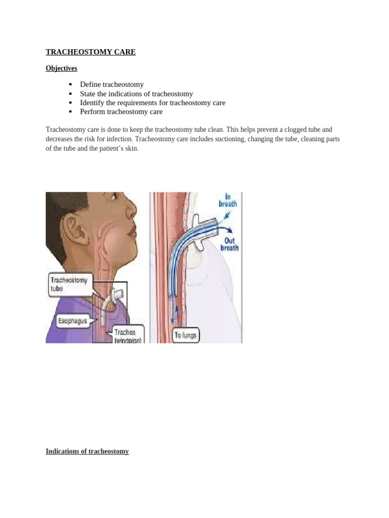 Tracheostomy Care Notes-1 | PDF | Medical Specialties | Clinical Medicine