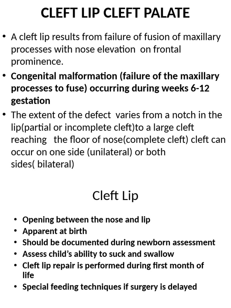 Cleft Lip Cleft Palate | PDF | Medical Specialties | Diseases And Disorders