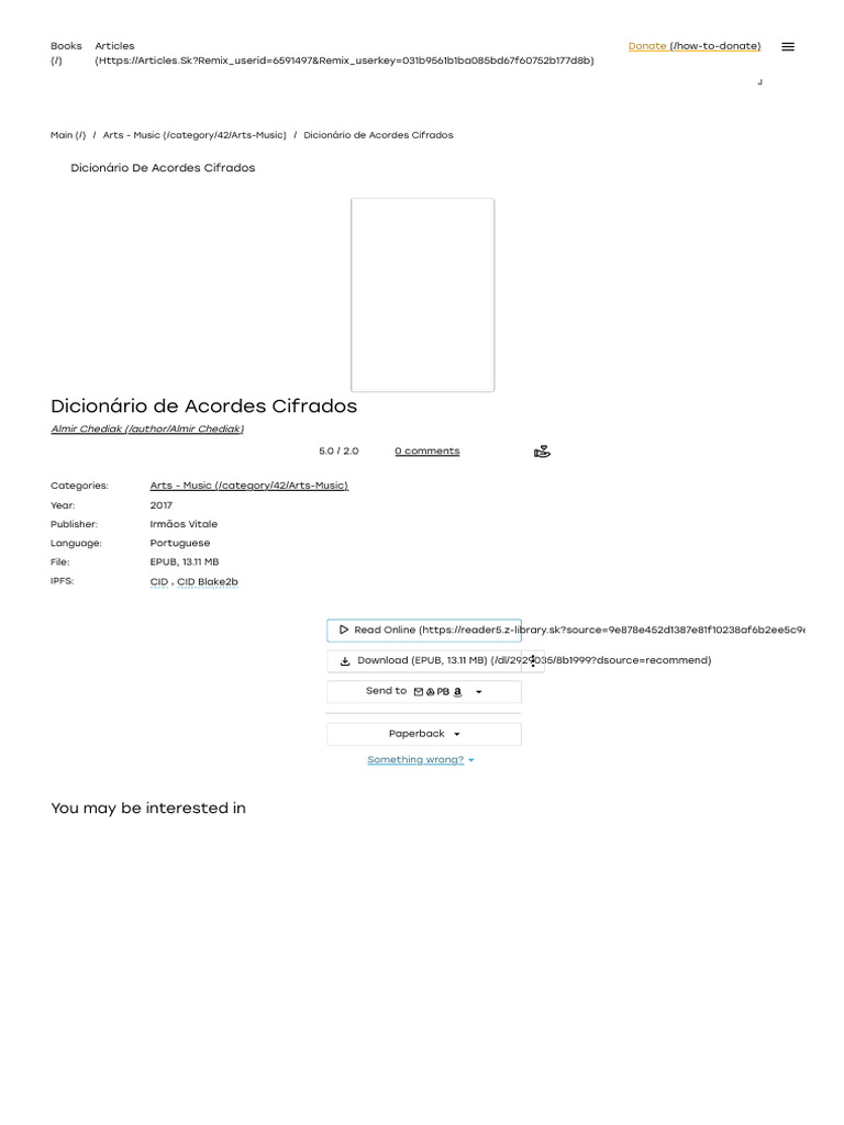 Dicionário de Acordes Cifrados EPUB Download | PDF