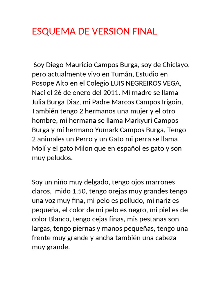 ESQUEMA DE VERSION FINAL Diego | PDF