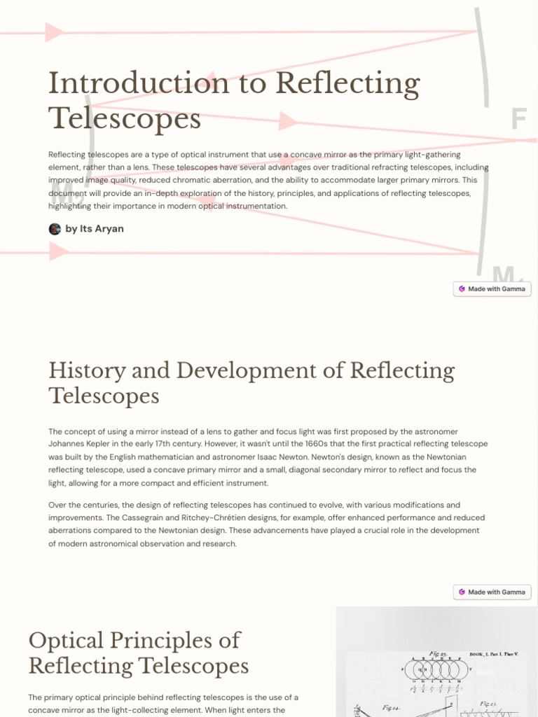 Introduction-to-Reflecting-Telescopes | PDF | Telescope | Mirror