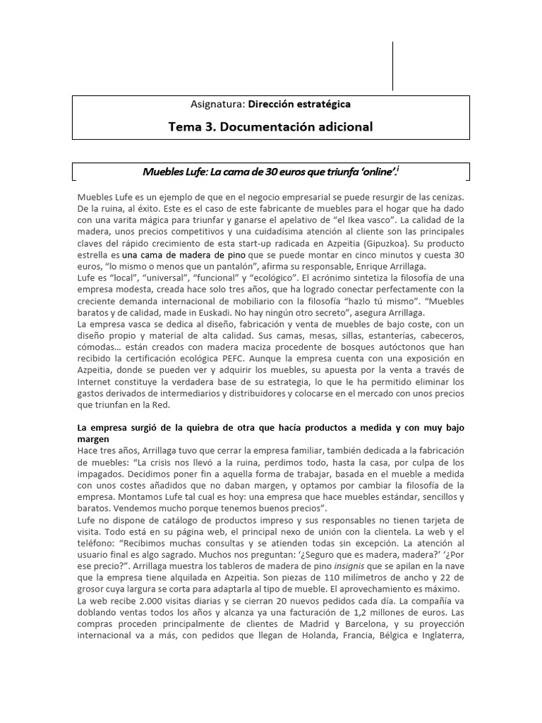 Tema 3 - Documentación Adicional Casos Practicos Masaltos y Muebles Lufe | PDF | Mueble | Zapato
