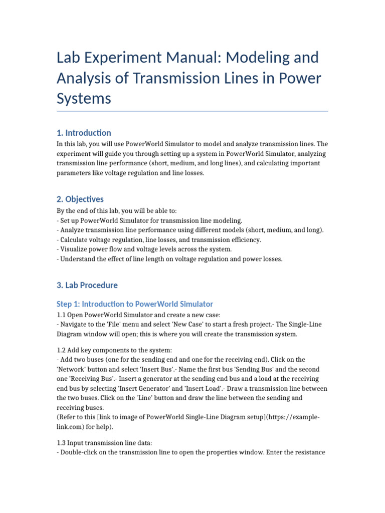 Transmission Line Modeling Lab Guide | PDF | Transmission Line ...