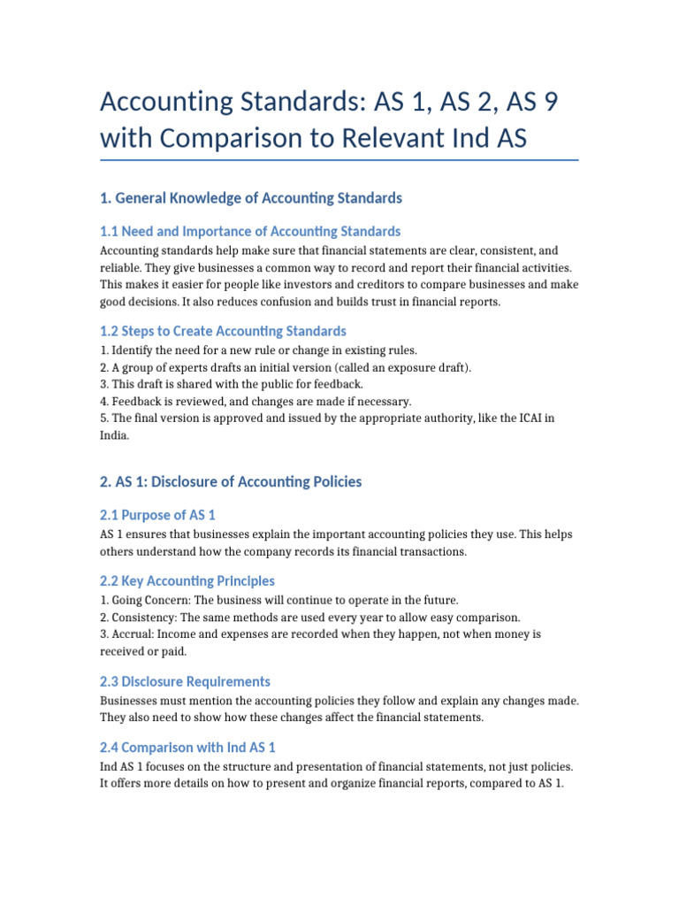 Simplified Accounting Standards AS 1 2 9 | PDF | Inventory | Financial ...