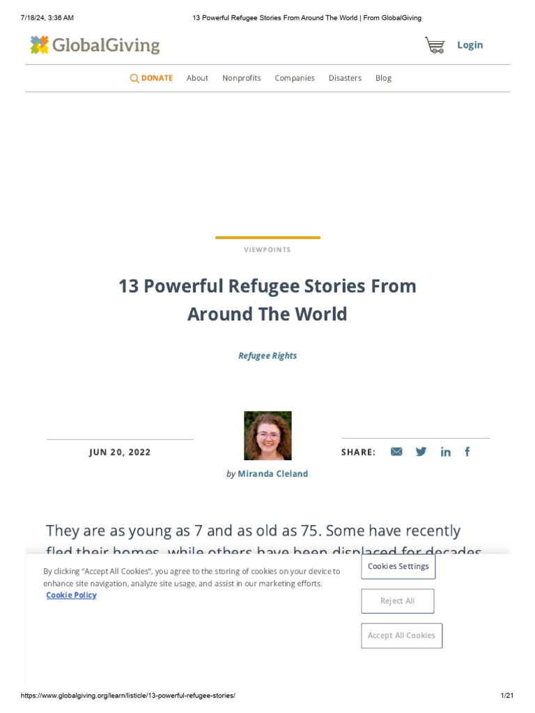 13 Powerful Refugee Stories From Around The World - From GlobalGiving ...