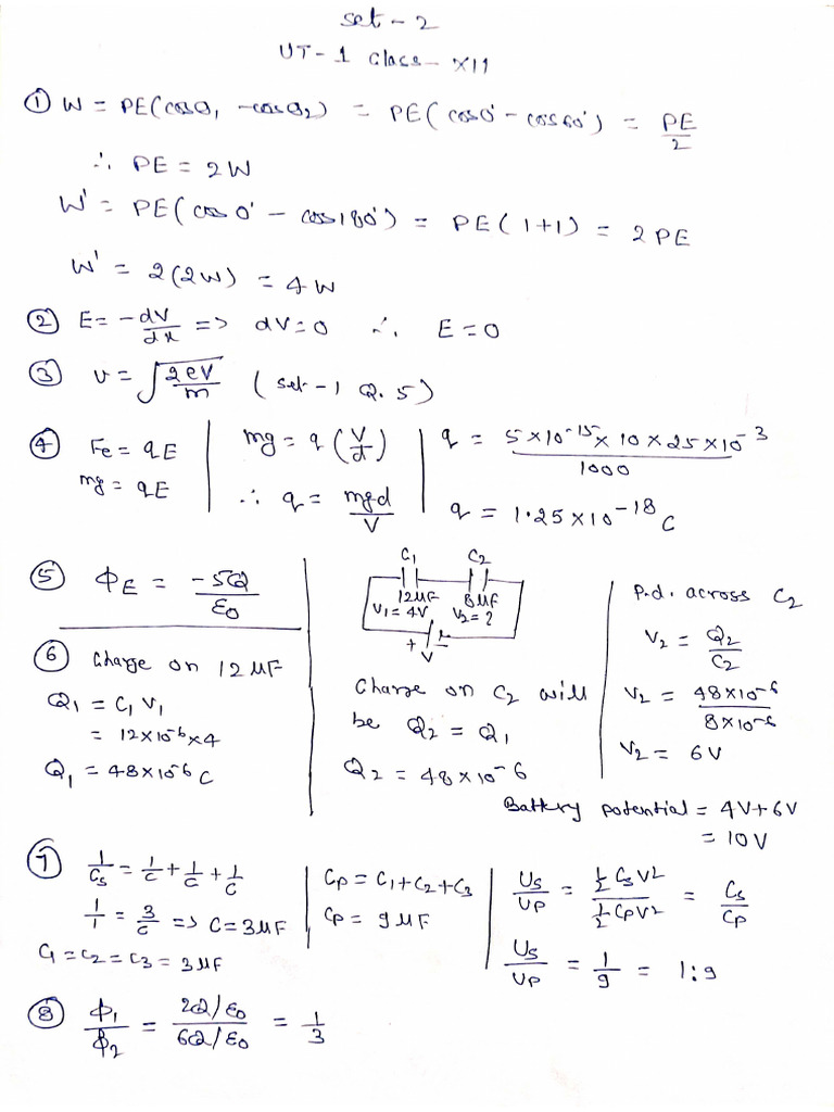 UT-1 PHYSICS - SET-2 | PDF