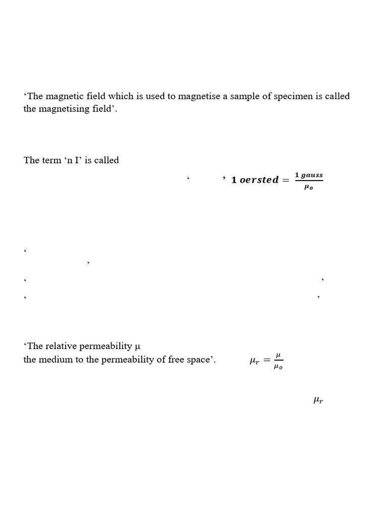 Important Terms - Magnetic Materials | PDF | Magnetization | Magnetic Field