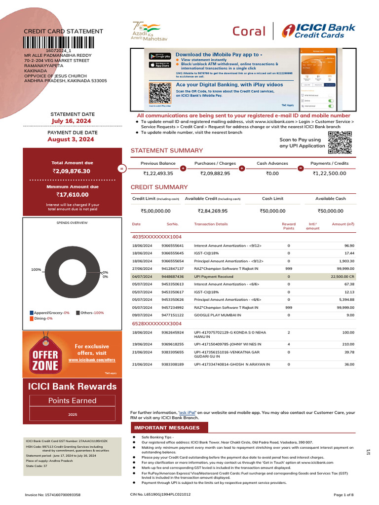 2024-17-8 - Allen Exam Paper | PDF | Credit Card | Payments