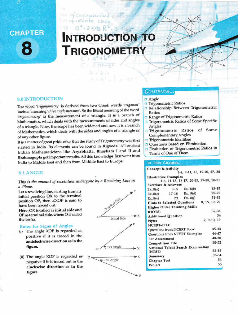 Introduction to Trigonometry IIT-Foundation | PDF | Trigonometric ...