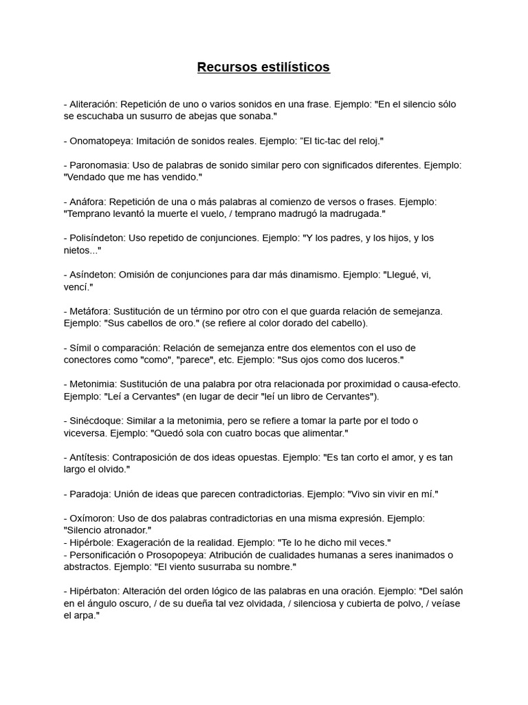 Recursos Estilísticos | PDF | Técnicas Retóricas