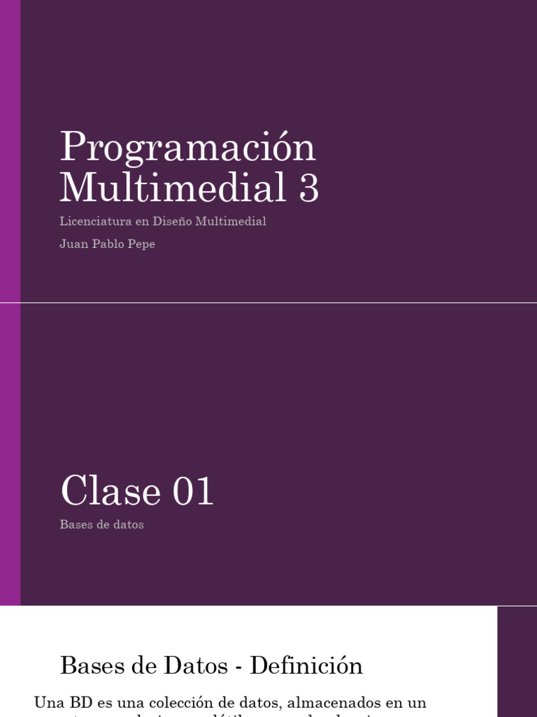 PM3 - Clase 01 - 2024 | PDF | Bases de datos | Modelo conceptual