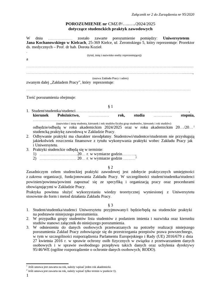 Porozumienie Położnictwo I St. Stacjonarne MGR Daria Szmalec | PDF