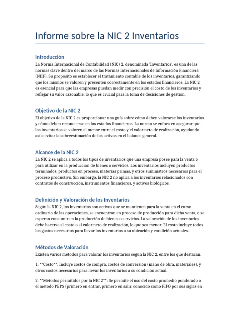 Informe_NIC_2_Inventarios | PDF | normas internacionales de INFORMACION ...