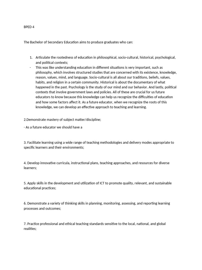 Bped 4 | PDF | Career & Growth